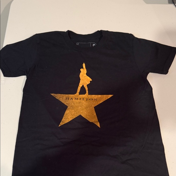 Hamilton | Shirts & Tops | Hamilton Black Tee With Gold Star Graphic ...